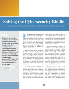 Solving the Cybersecurity Riddle – United Planners